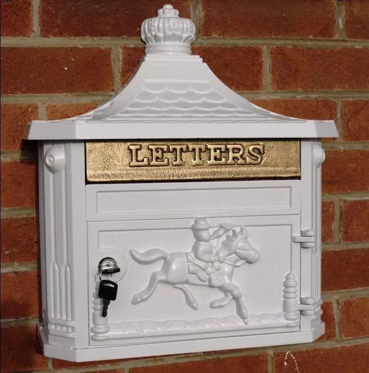 The Arctic White Wall Mounted Postbox | Vintage Style Mail Box
